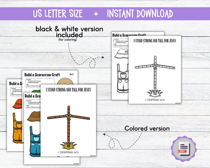 Scarecrow Bible Lesson Craft for Fall or Halloween, Build a Scarecrow ...