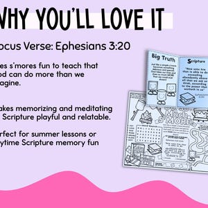 Smores Themed Bible Activity Set Kids' Sunday School, Summer Bible ...