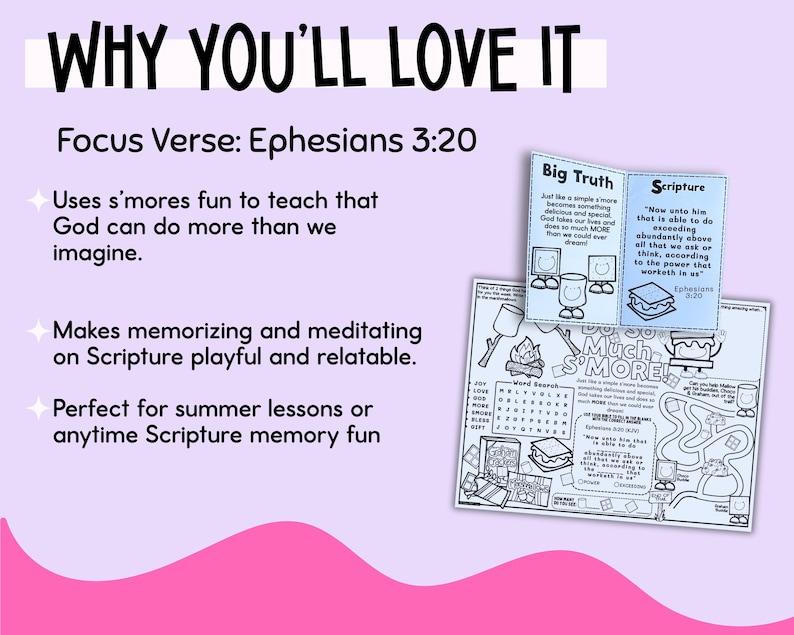 Smores Themed Bible Activity Set Kids' Sunday School, Summer Bible ...