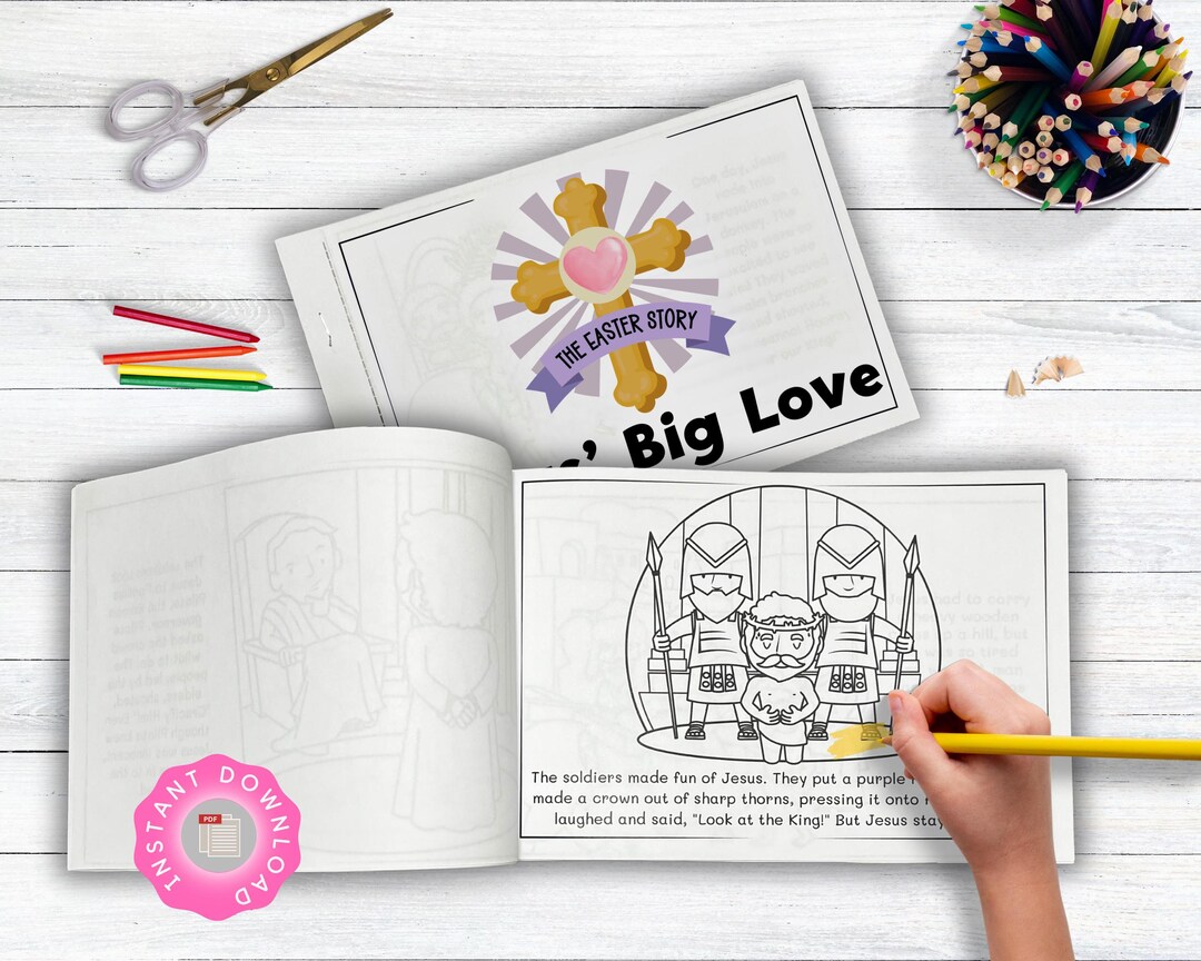Easter Story Book for Kids | Printable Half-page Mini Book | Christian ...