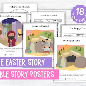 Easter Story Posters for Kids | Holy Week Bible Story Printables ...