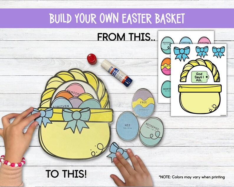 Easter Egg Bible Lesson Craft, Build an Easter Basket Craft Activity ...