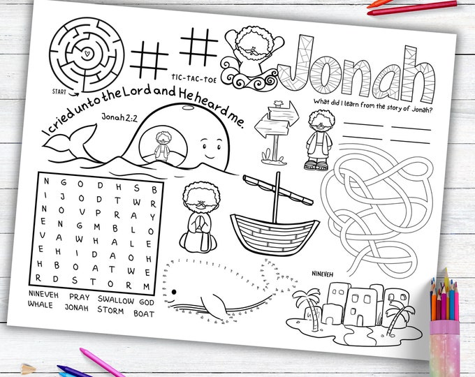 Jonah and the Whale Bible Story Finger Puppets Worksheet Printable ...