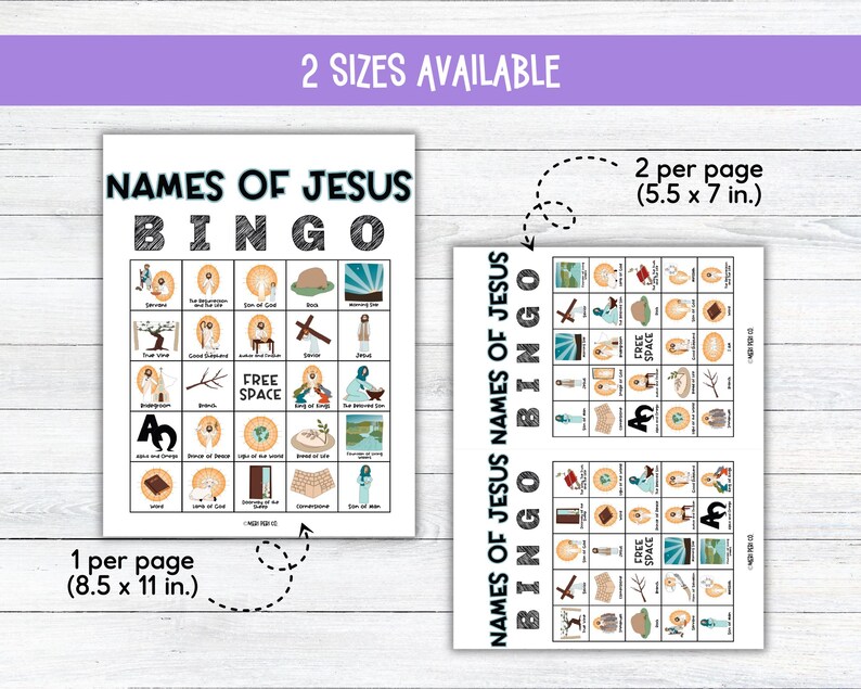 Names of Jesus Bingo Game | Christian Games for Church, Sunday School ...