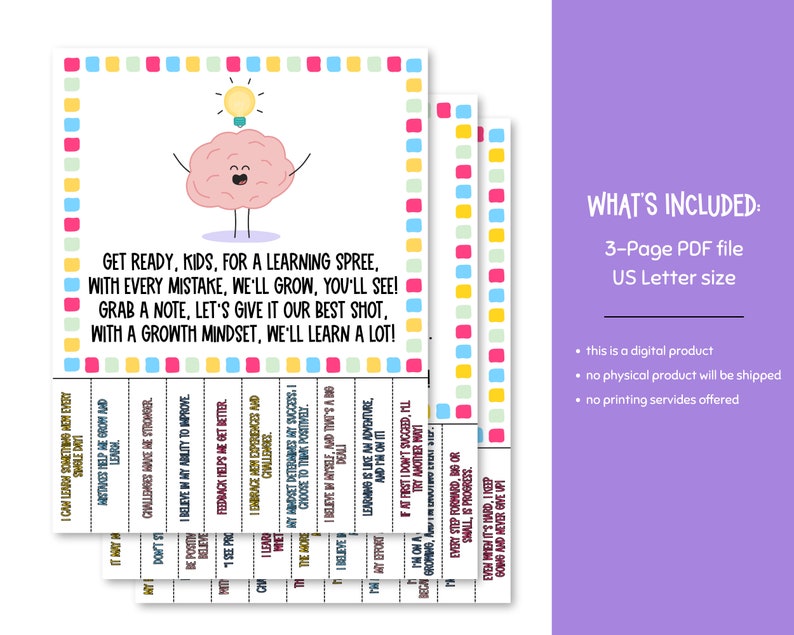 Growth Mindset Tear-off Flyers, Take What You Need Flyer, Teacher ...