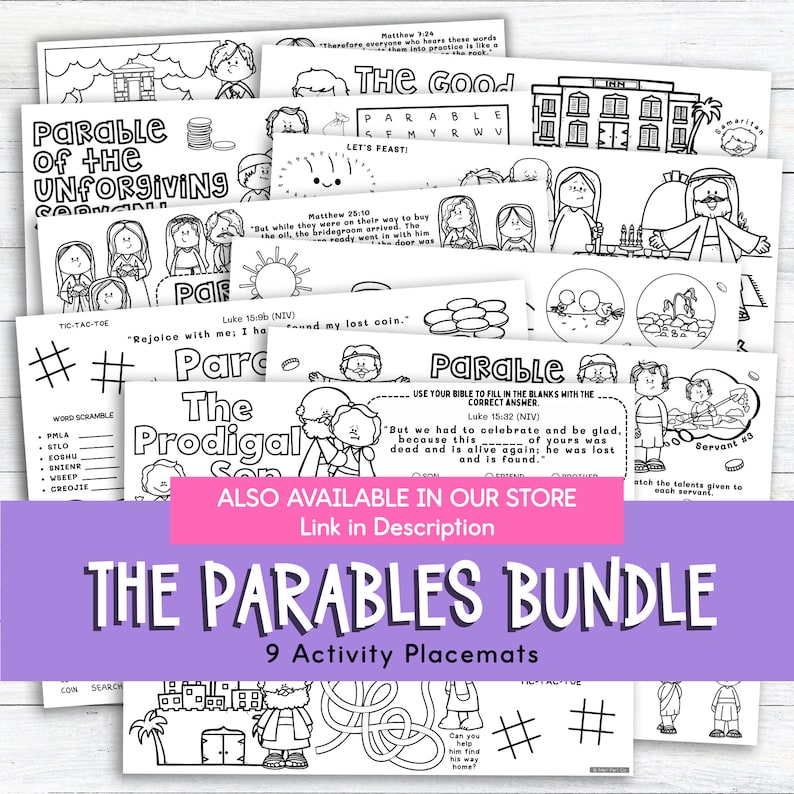 Parable of the Sower Activity Placemat, Jesus Bible Story Coloring ...