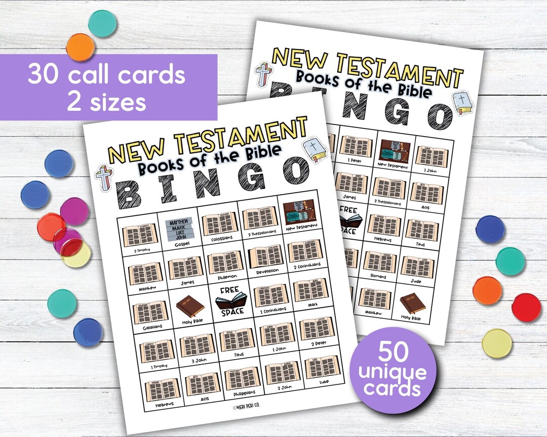 New Testament Books of the Bible Bingo | Christian Games for Sunday ...