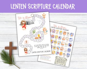 40 Days of Lent Countdown Calendar, Kids Lenten Activities, Christian ...