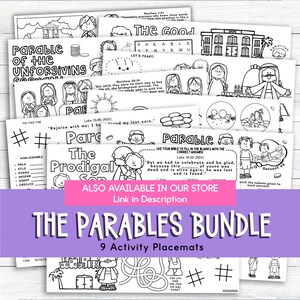 Parable of the Wise & Foolish Virgins Activity Placemat, Bible Story ...