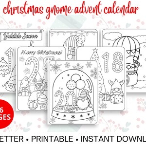 Christmas Gnome Coloring Advent Calendar - Christmas Gnome Coloring ...