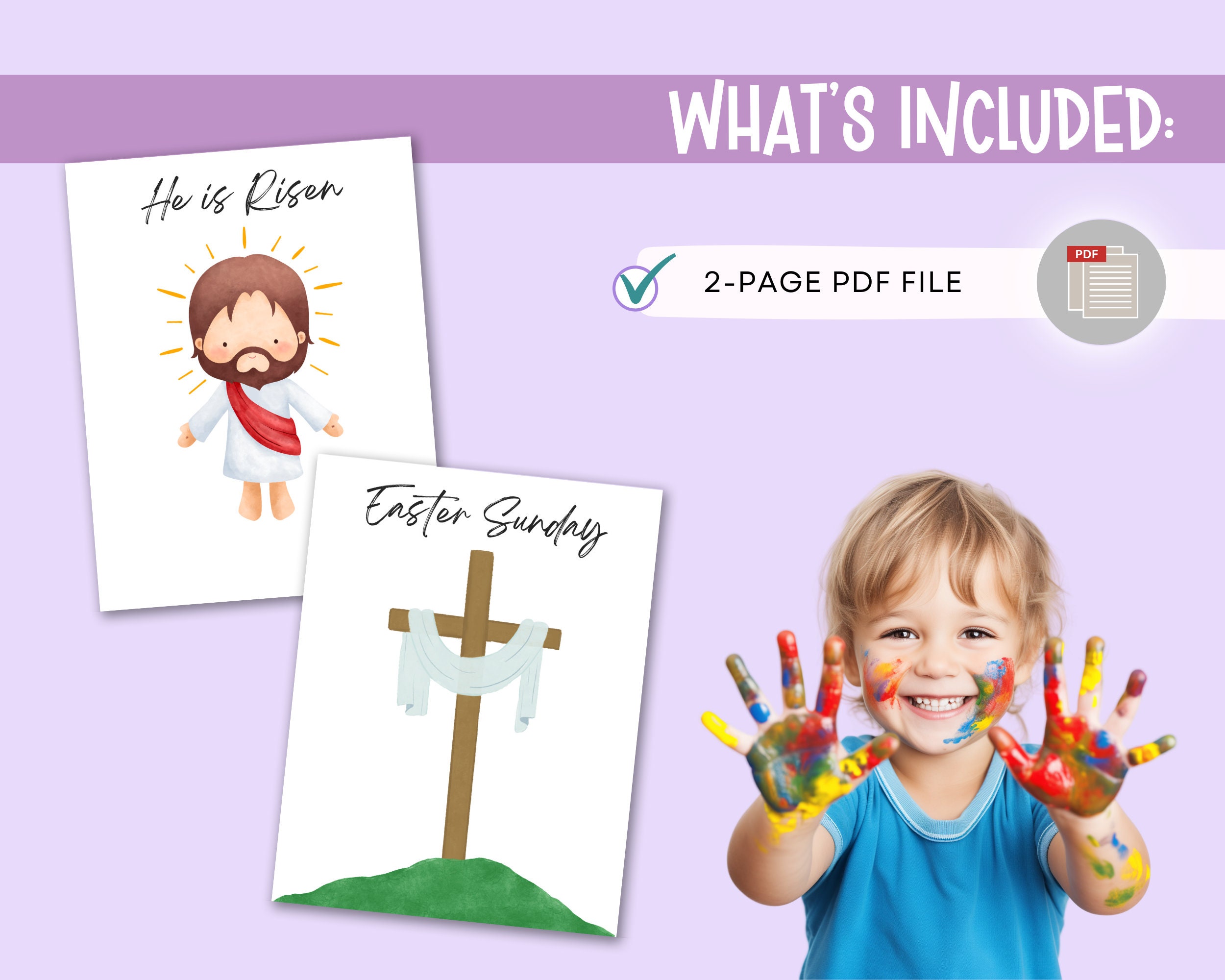 Easter Sunday Handprint Art Craft - Easter Story, He is Risen ...