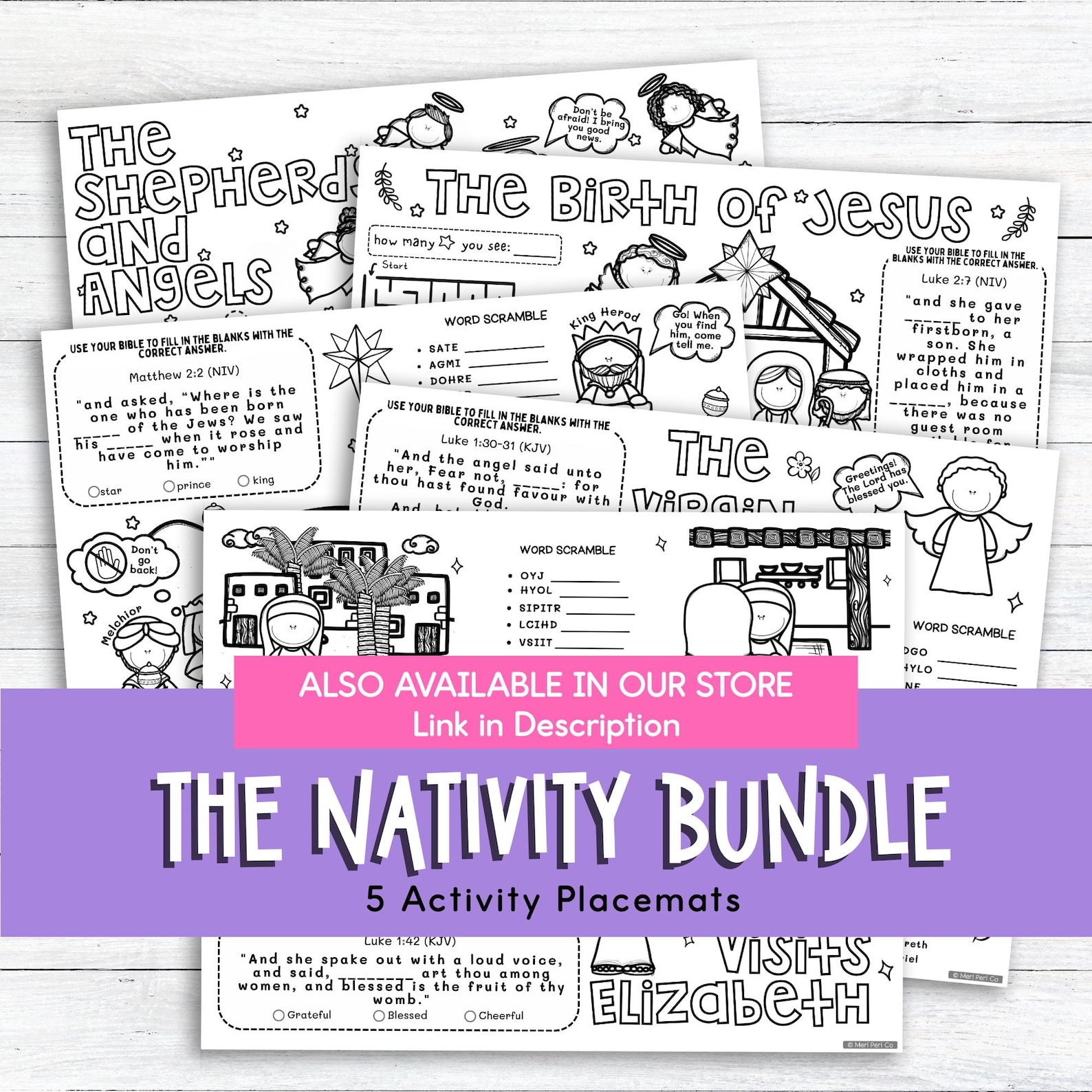 Three Wise Men Activity Placemat, Nativity, Christmas Bible Story ...