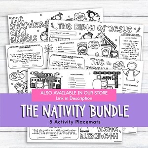The Birth of Jesus Activity Placemat, Nativity, First Christmas Story ...