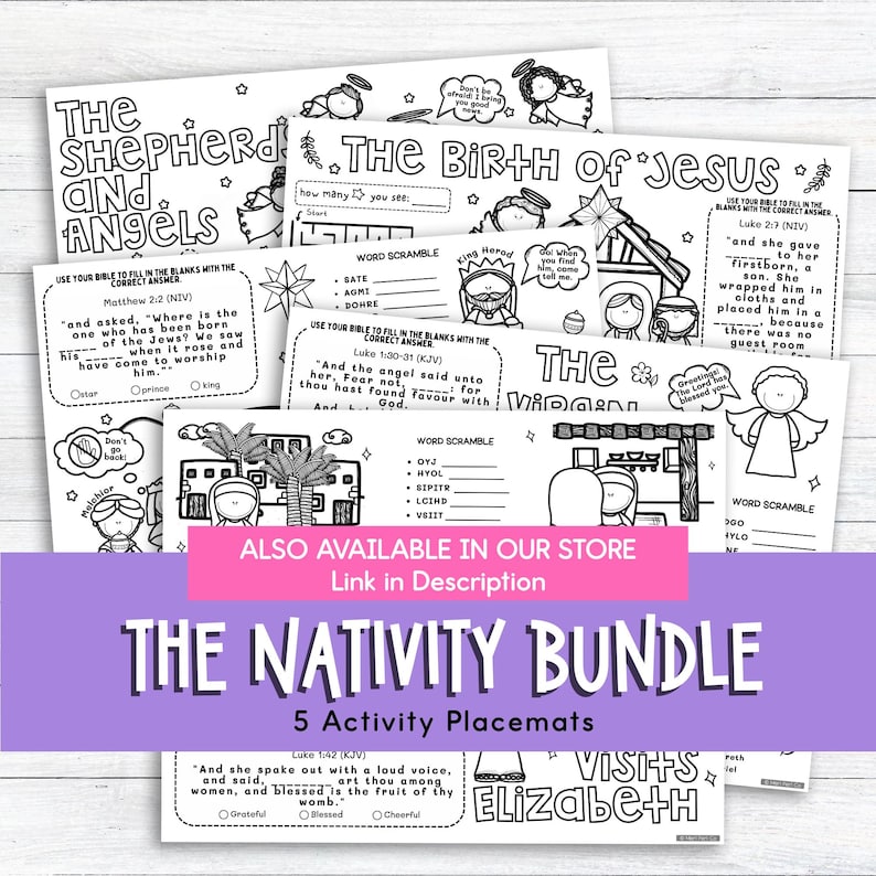 Three Wise Men Activity Placemat, Nativity, Christmas Bible Story ...