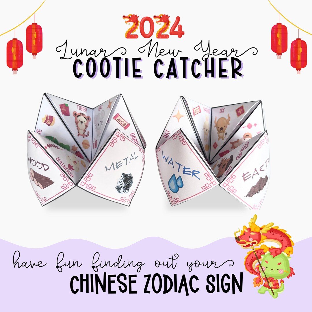 Lunar New Year Cootie Catcher Chinese New Year Paper Fortune Teller ...