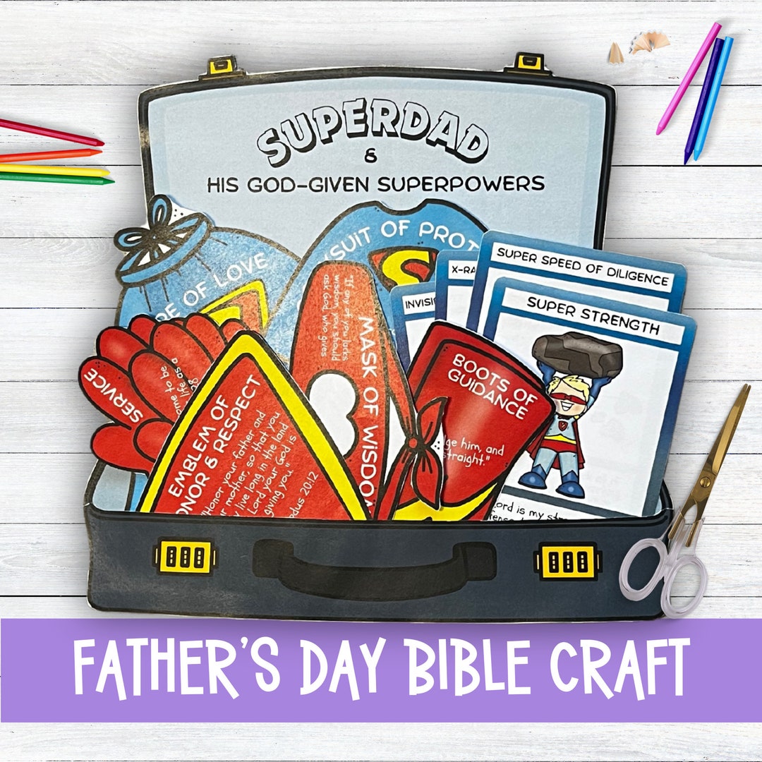 Fathers Day Bible Craft, Superhero Dad/grandpa/uncle Printable Craft ...