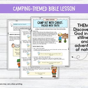 Camping-themed Bible Lesson Craft for Summer, Build a Camp Kit Activity ...