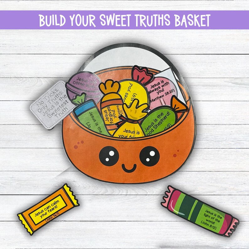 Bible Lesson Craft for Halloween, 10 Truths of Jesus as Halloween Sweet ...