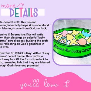 St. Patrick's Day Bible Lesson Craft, Blessed Not Lucky Charms Craft ...