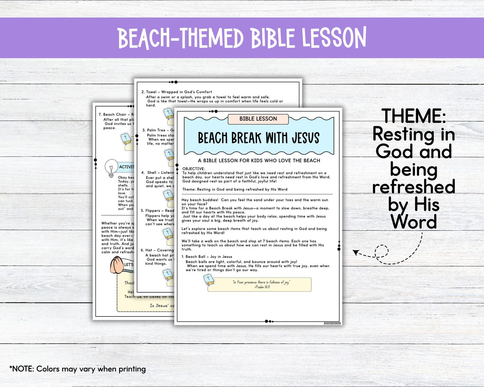 Beach-themed Bible Lesson Craft for Summer, Build a Bucket Activity for ...