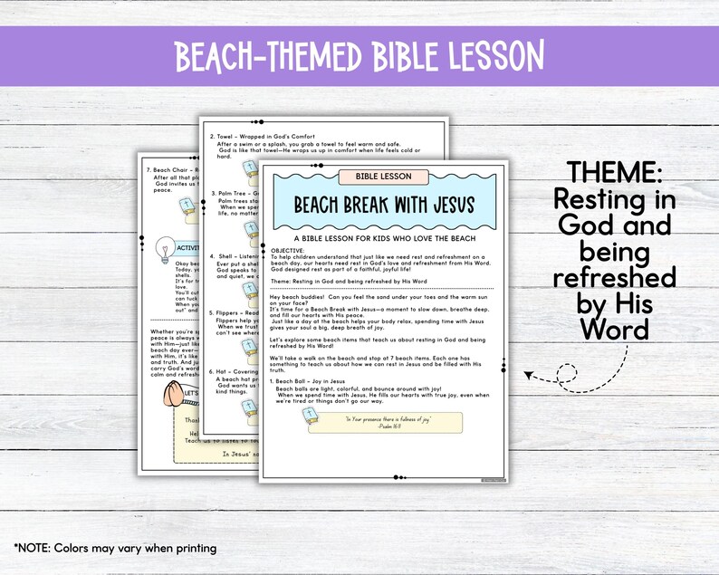 Beach-themed Bible Lesson Craft for Summer, Build a Bucket Activity for ...