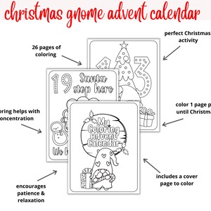Christmas Gnome Coloring Advent Calendar - Christmas Gnome Coloring ...