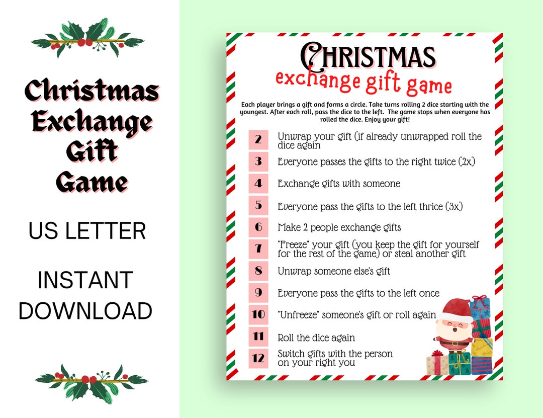 Christmas Exchange Gift Game Christmas Party Gift Game PDF - Etsy