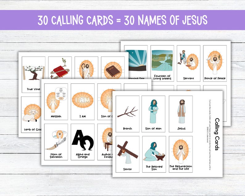 Names of Jesus Bingo Game | Christian Games for Church, Sunday School ...