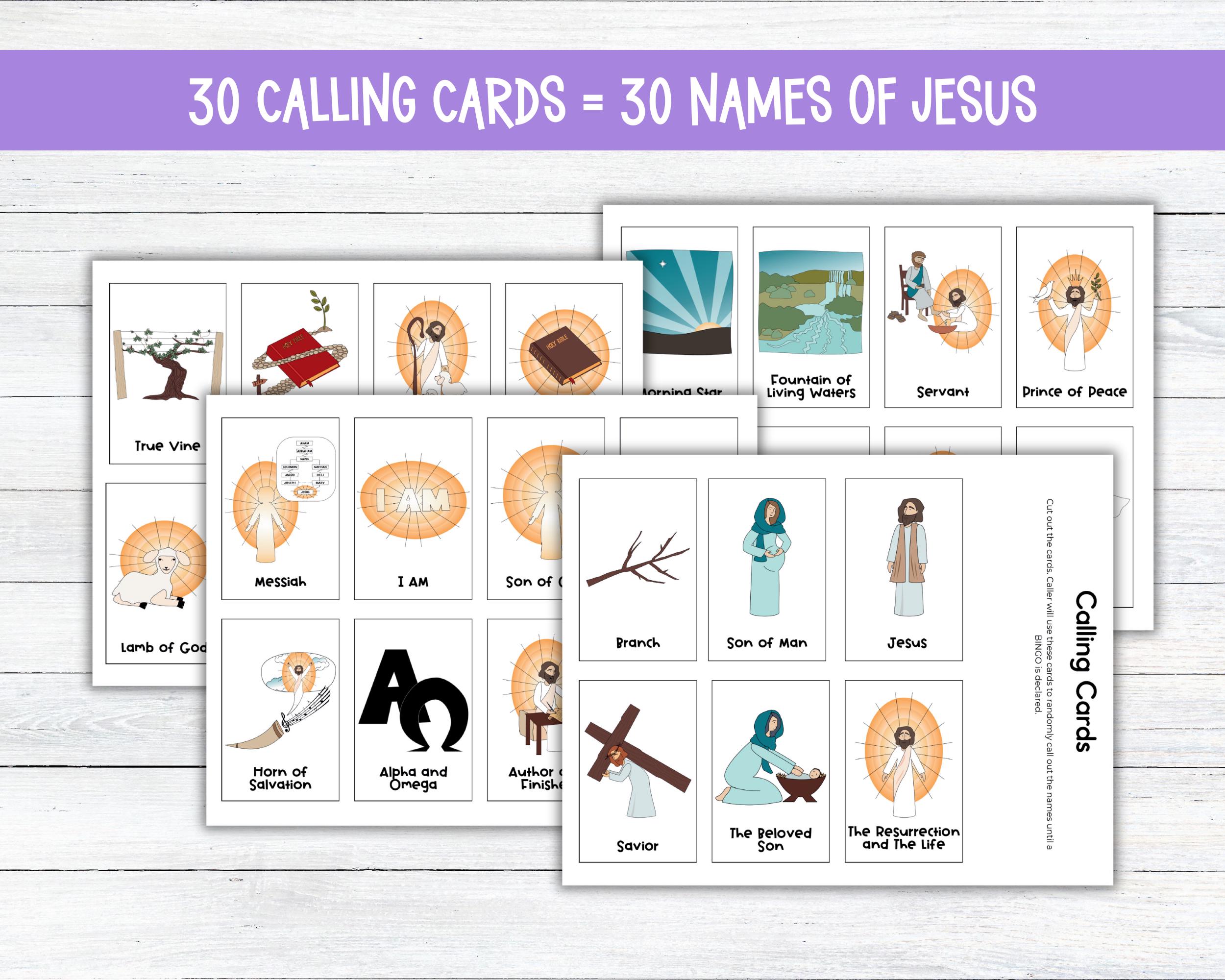 Names of Jesus Bingo Game | Christian Games for Church, Sunday School ...
