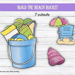 Beach-themed Bible Lesson Craft for Summer, Build a Bucket Activity for ...