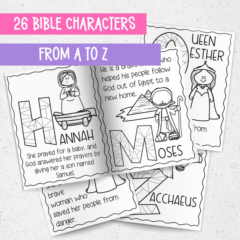 Bible ABC Coloring Pages for Christian Homeschool Families and Sunday ...