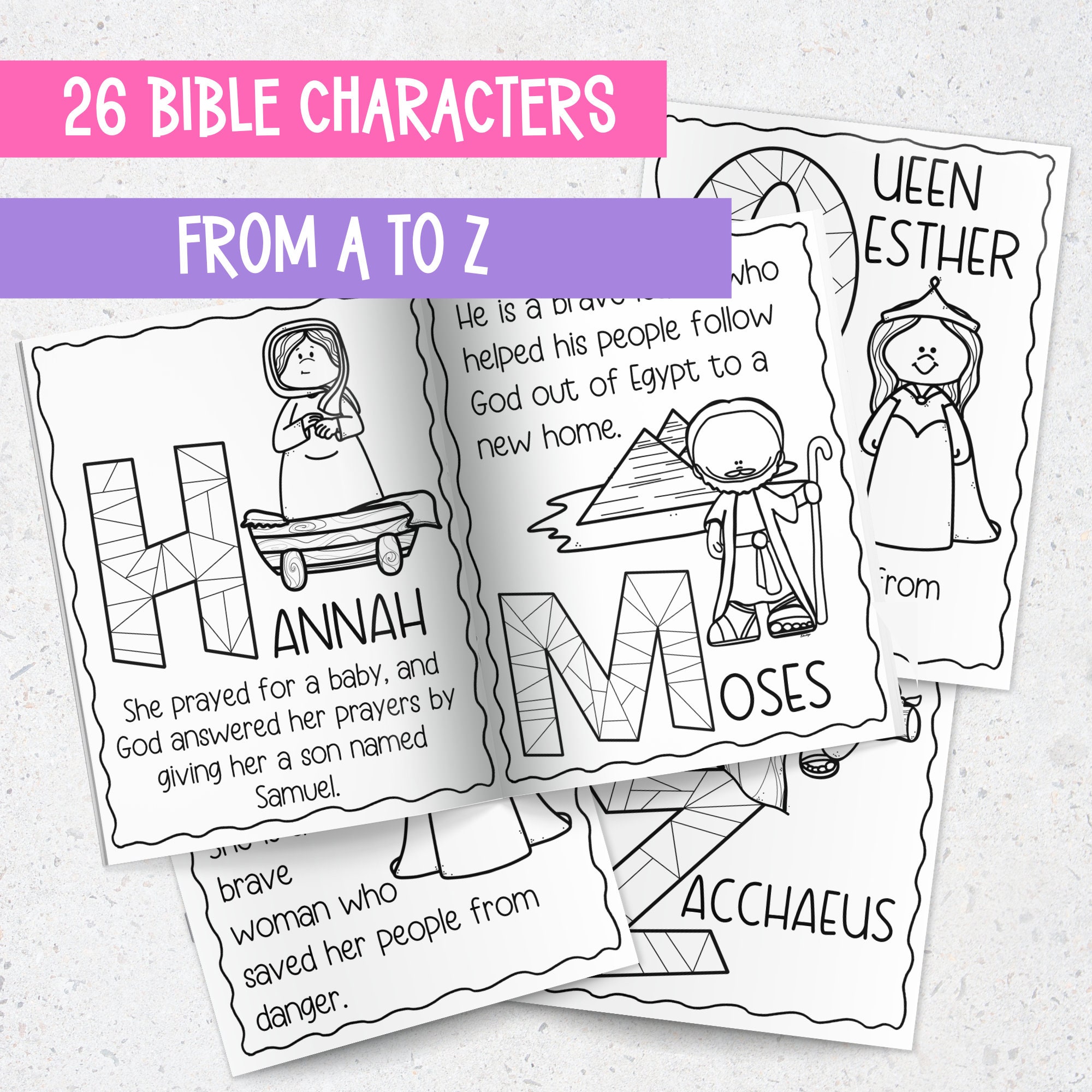 Bible ABC Coloring Pages for Christian Homeschool Families and Sunday ...