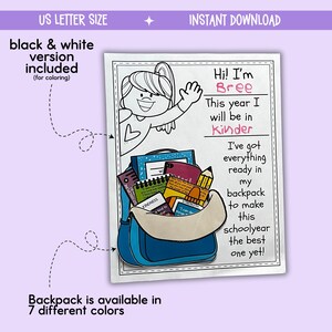 Back to School Bible Lesson Craft, Backpack of Blessings Craft Activity ...