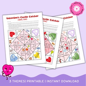 Valentines Cootie Catcher - Classroom Valentines Paper Fortune Teller ...