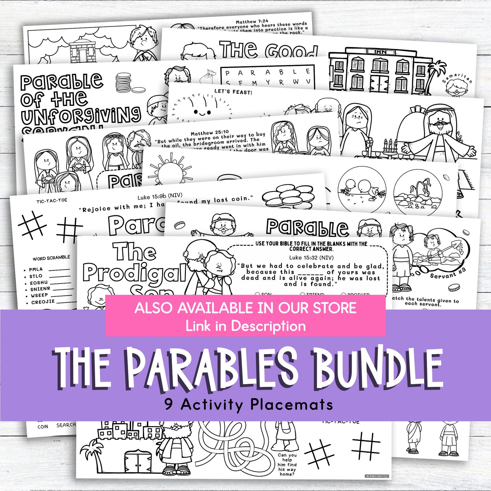 Parable of the Unforgiving Servant Activity Placemat, Bible Story ...