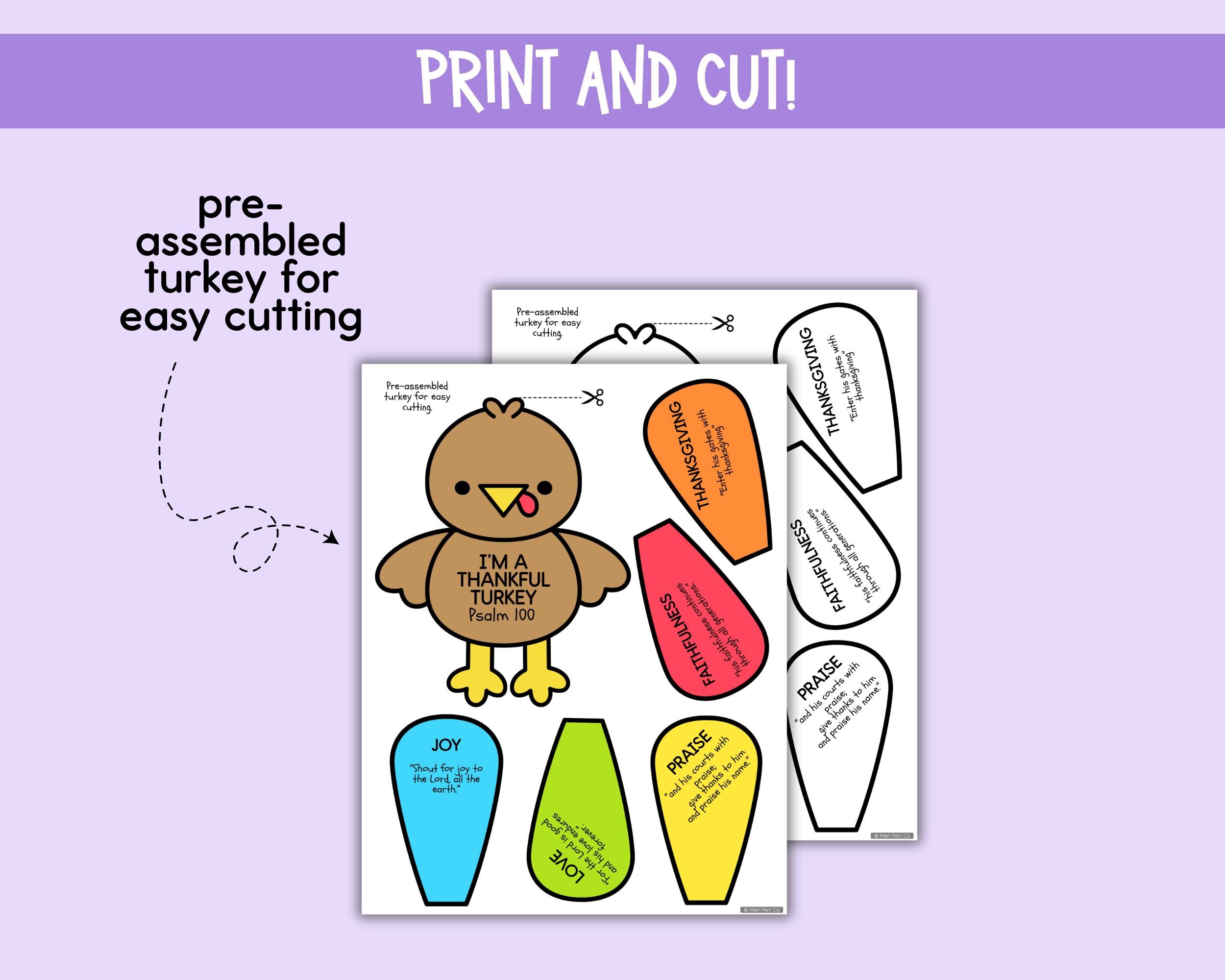 Thanksgiving Build a Turkey Bible Lesson Craft, Psalm 100 Bible Verse ...