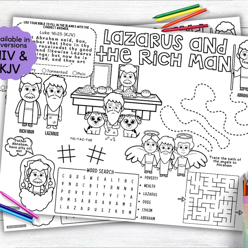 Kids Lesson on Lazarus - Etsy