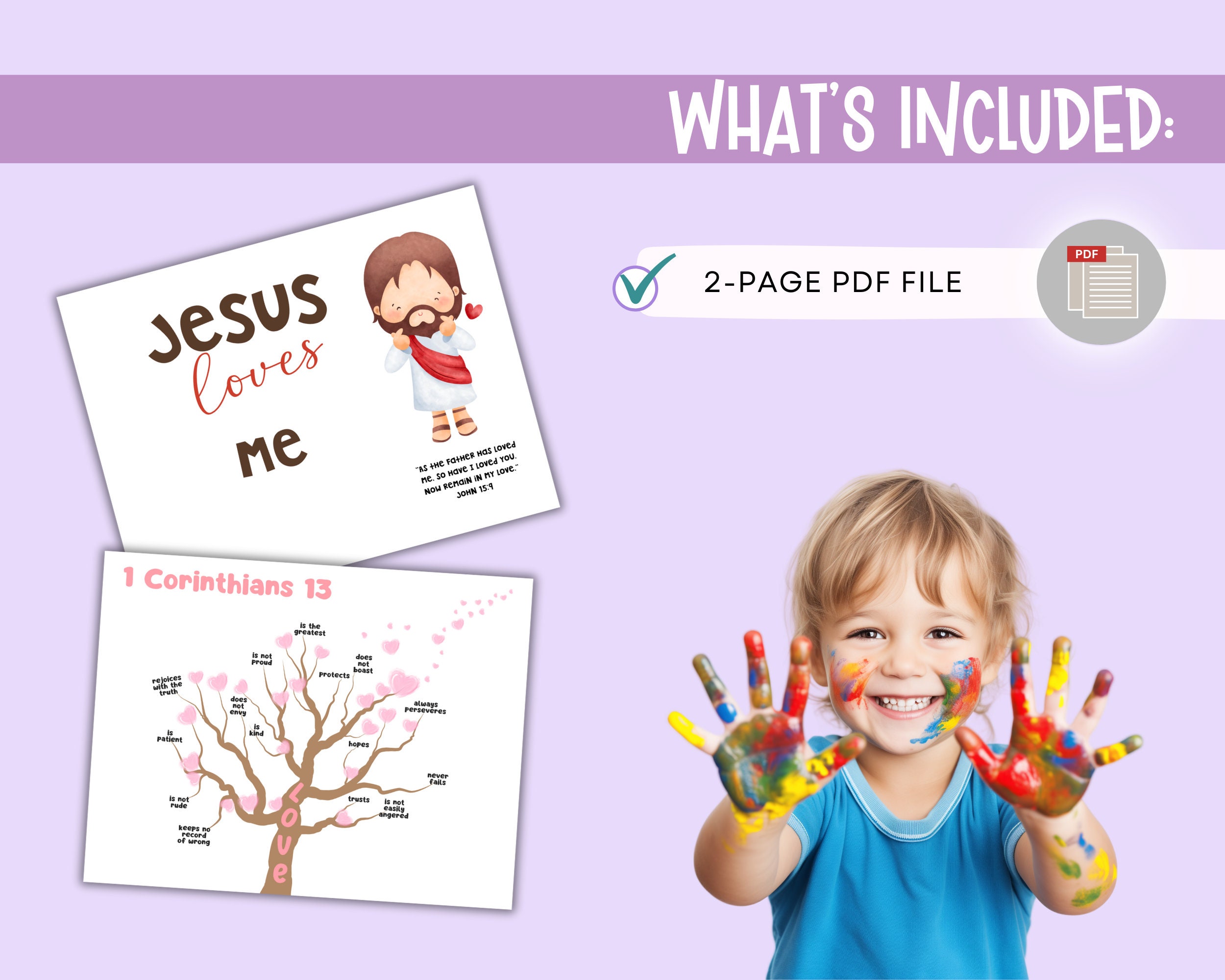 Jesus Loves Me, 1 Corinthians 13 Handprint Art Craft - Valentines ...