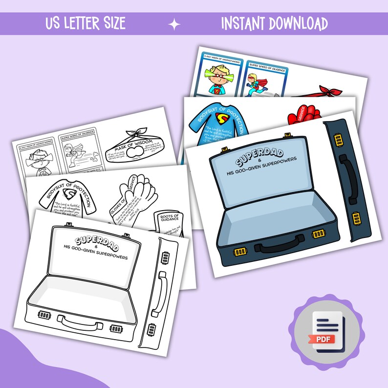 Fathers Day Bible Craft, Superhero Printable Craft Activity for Kids on ...