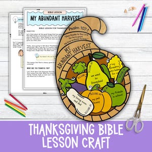 Thanksgiving Build a Cornucopia Bible Lesson Craft, My Abundant Harvest ...