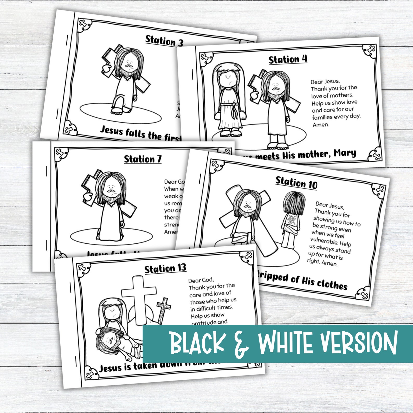 Stations of the Cross Printable for Kids, Jesus Way of the Cross ...