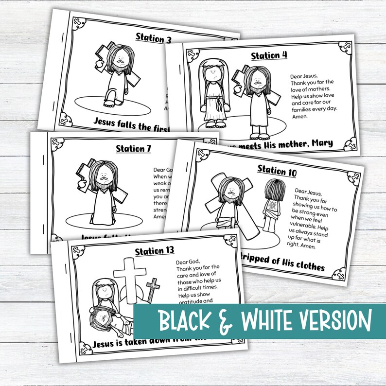 Stations of the Cross Printable for Kids, Jesus Way of the Cross ...