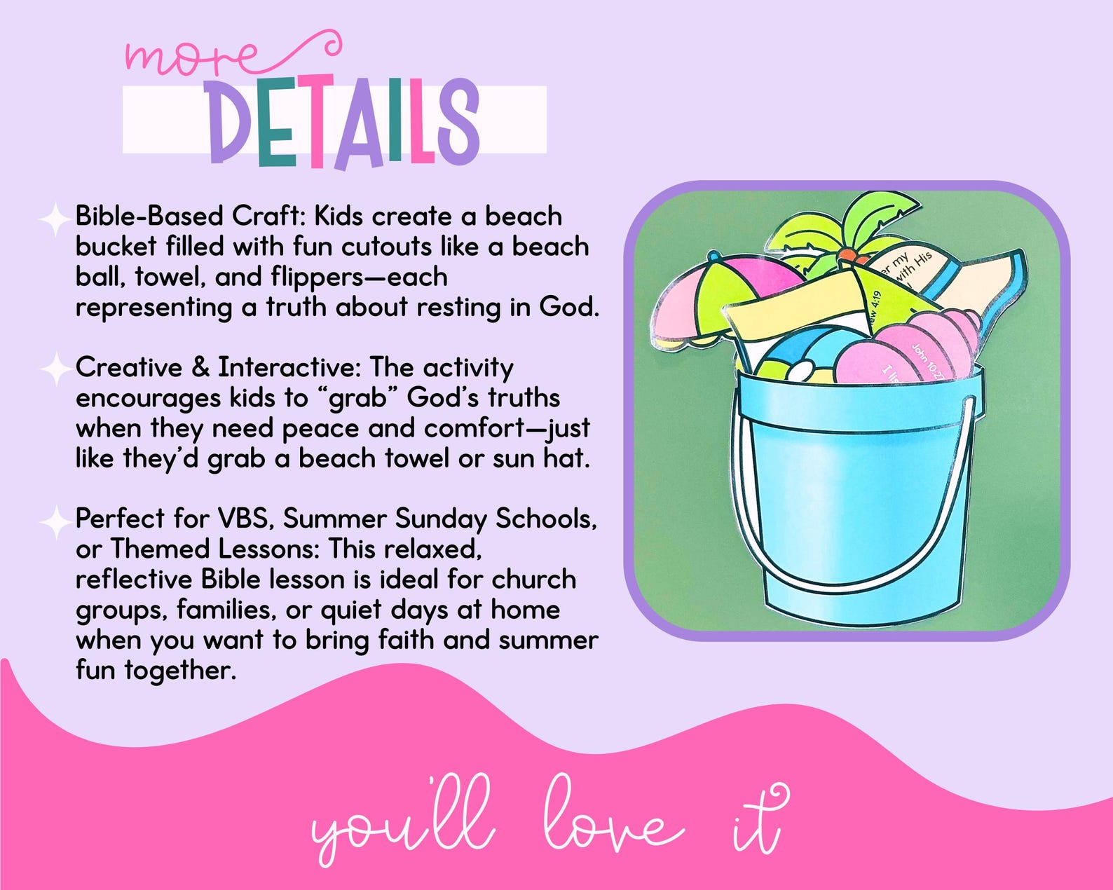 Beach-themed Bible Lesson Craft for Summer, Build a Bucket Activity for ...