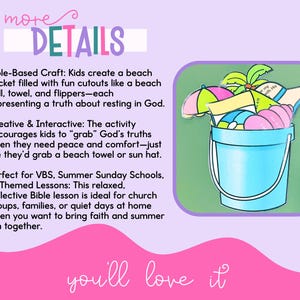 Beach-themed Bible Lesson Craft for Summer, Build a Bucket Activity for ...
