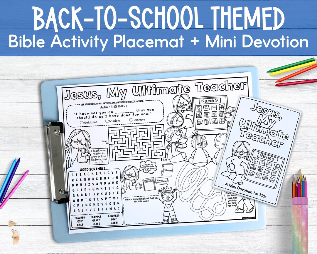 Back to School Teacher Themed Bible Activity Set Kids' Sunday School ...