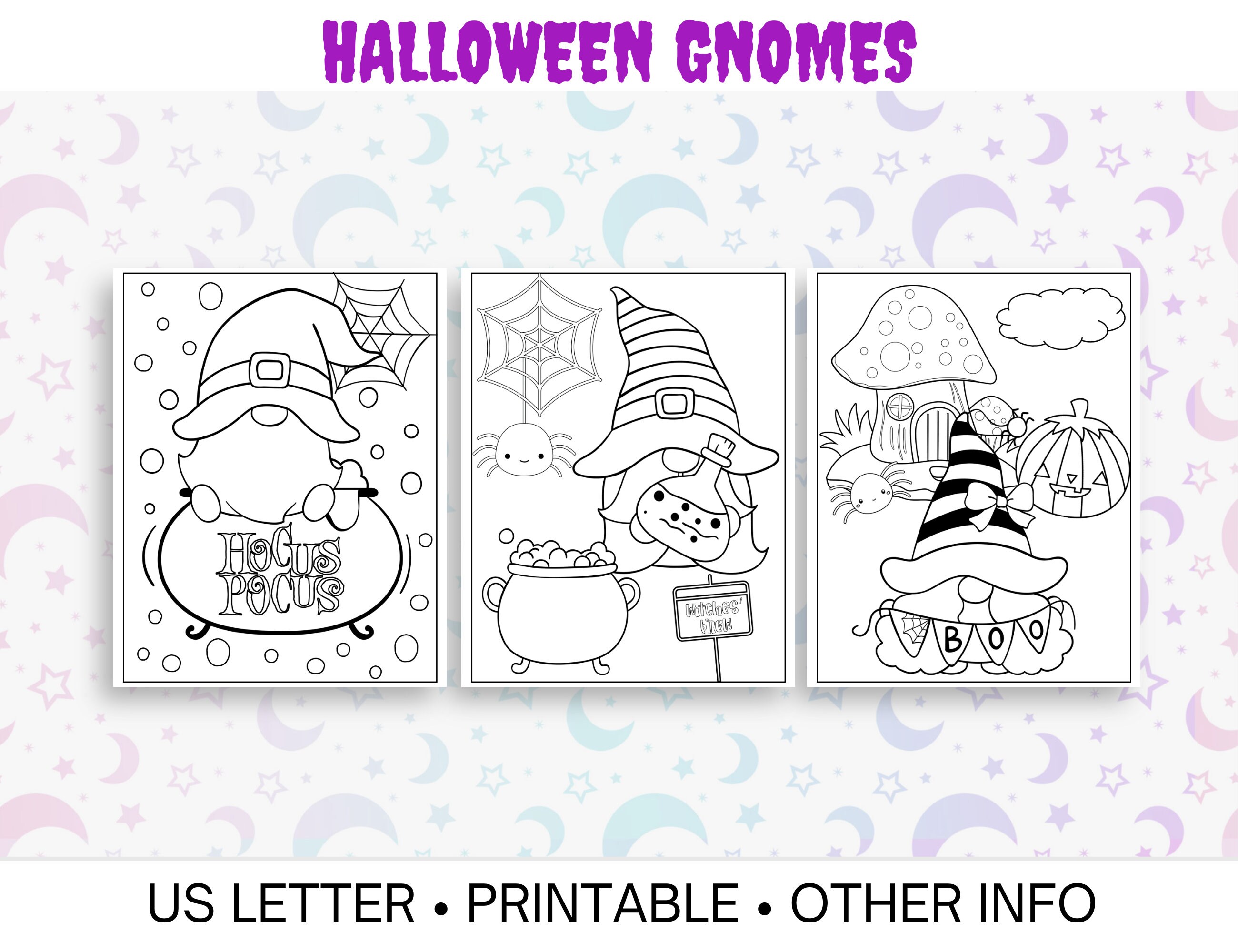 Halloween Gnome Coloring Pages 7 Printable Halloween Gnomes Coloring ...