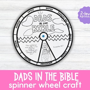 Father's Day Bible Craft, Spin to Guess the Bible Dad, Printable Craft ...
