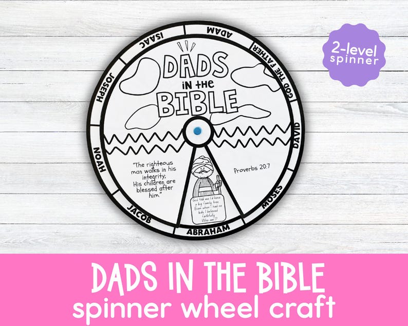 Father's Day Bible Craft, Spin to Guess the Bible Dad, Printable Craft ...