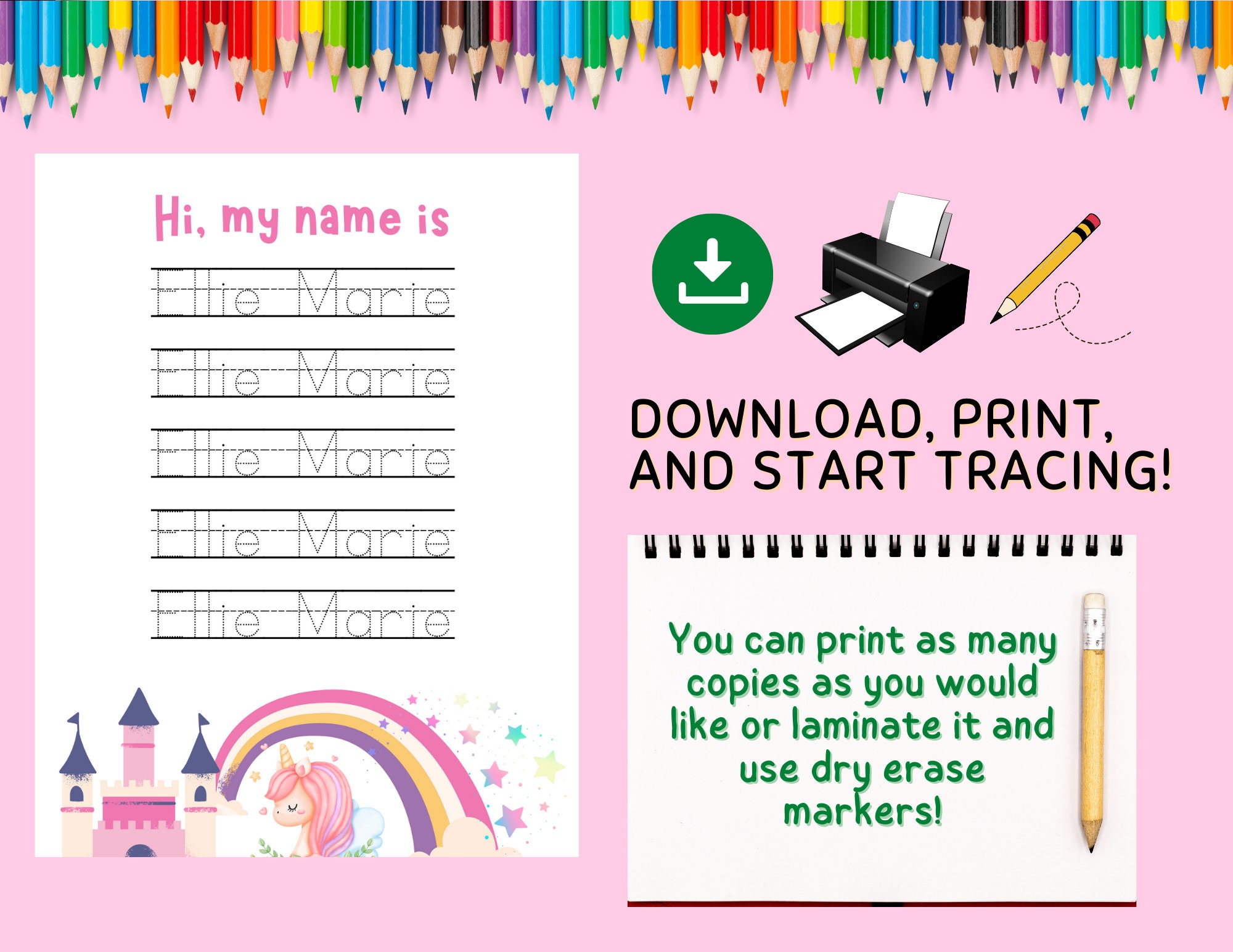 Easy Customizable Name Trace Sheet FREE Alphabet Tracing - Etsy