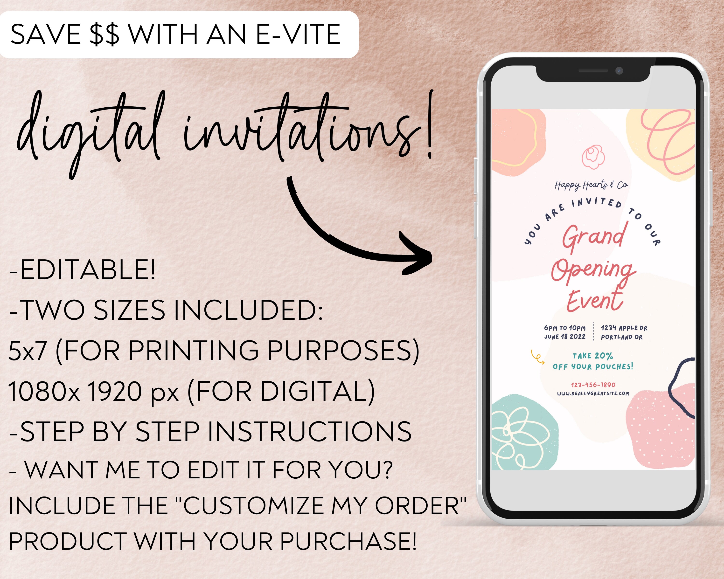 Grand Opening Colorful Invitation Template, Fun Invitation, Color ...